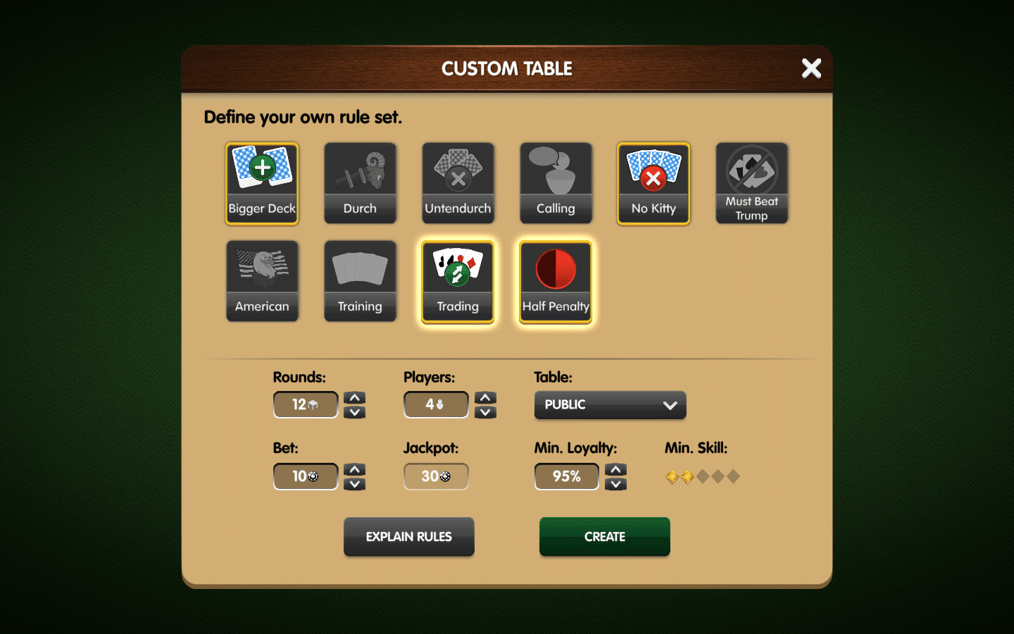 Pinochle: Extending Custom Rules - Palace Of Cards